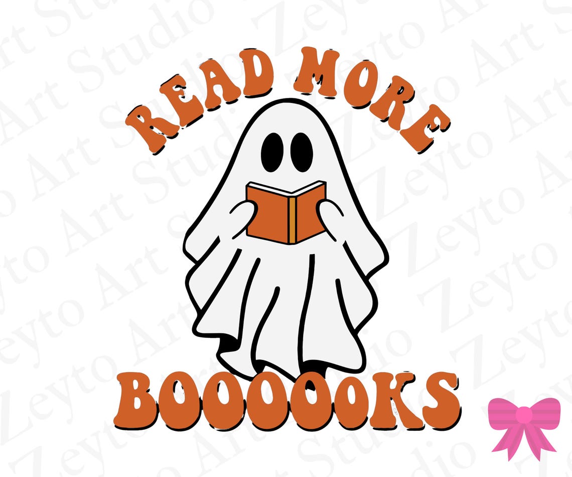 Read More Books Ghost PNG SVG, Cute Book Lover Ghost Clipart, Reading ...