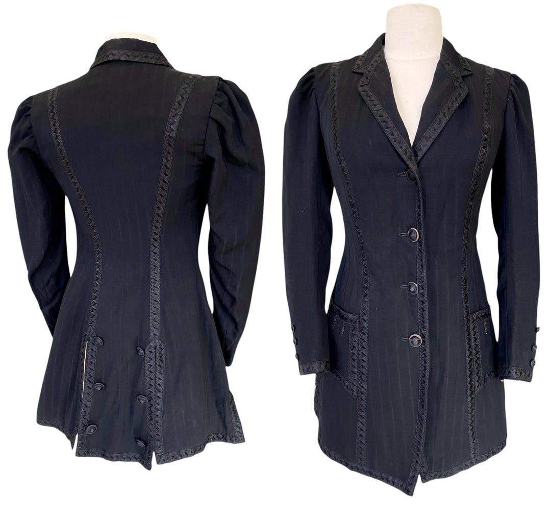Vintage, Victorian, Edwardian, Black, Jacket Size XXS, XS, Small - Etsy