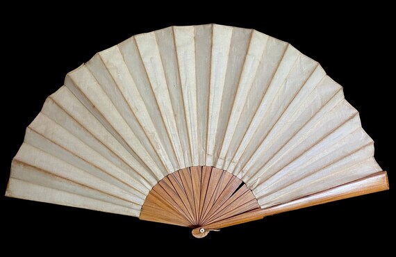 Vintage, 1930s, 1940s, Extra Large Folding Fan with B… - Gem