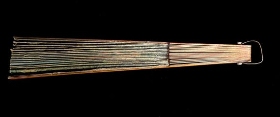 Vintage, 1930s, 1940s, Extra Large Folding Fan with B… - Gem