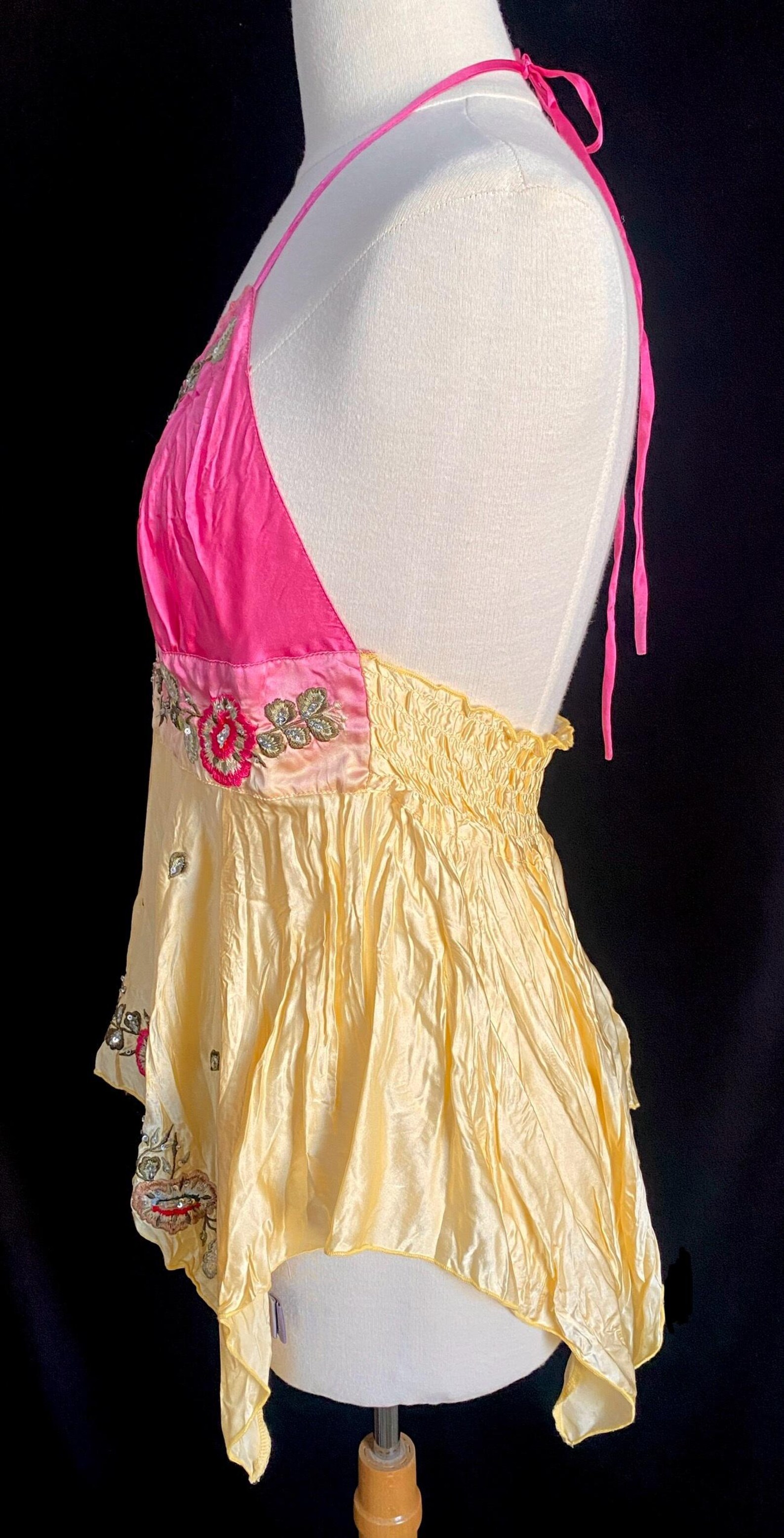 Vintage, 1990s, Boho, Beaded, Silk, Ombre, Camisole Top, by Runway ...