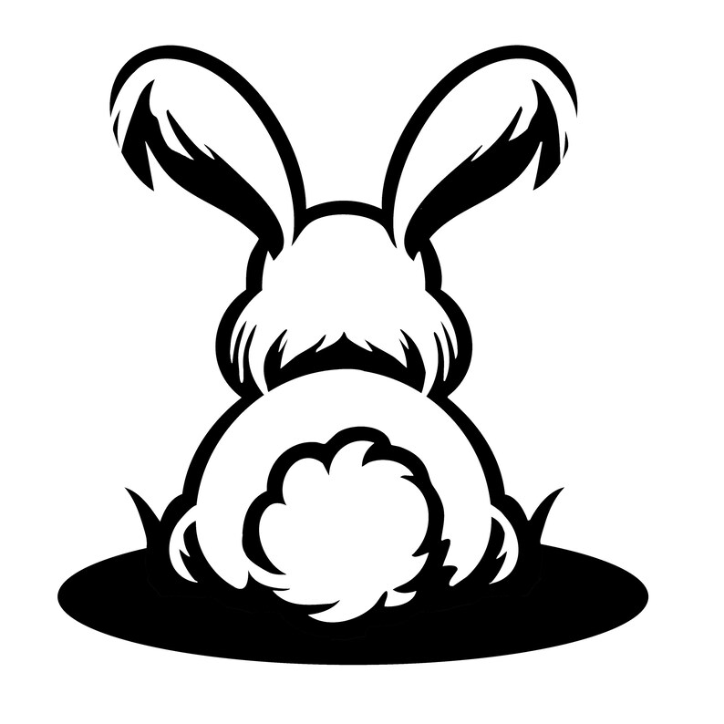 Rabbit Tail Digital Stencil | Printable Rabbit Illustration Stencil for ...