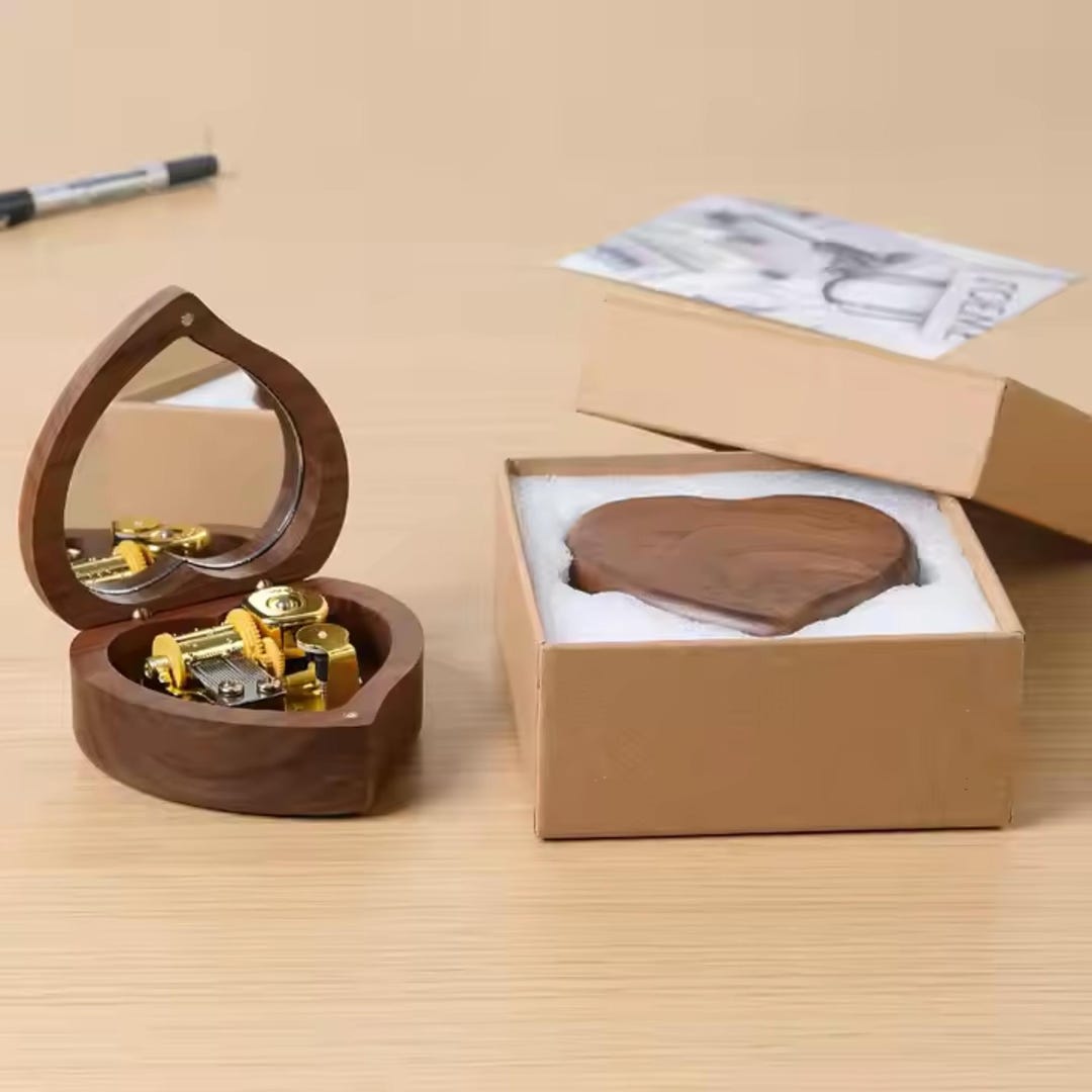 Heart Shaped Music Box Gift Custom Classical Engraved Music Box Gift ...