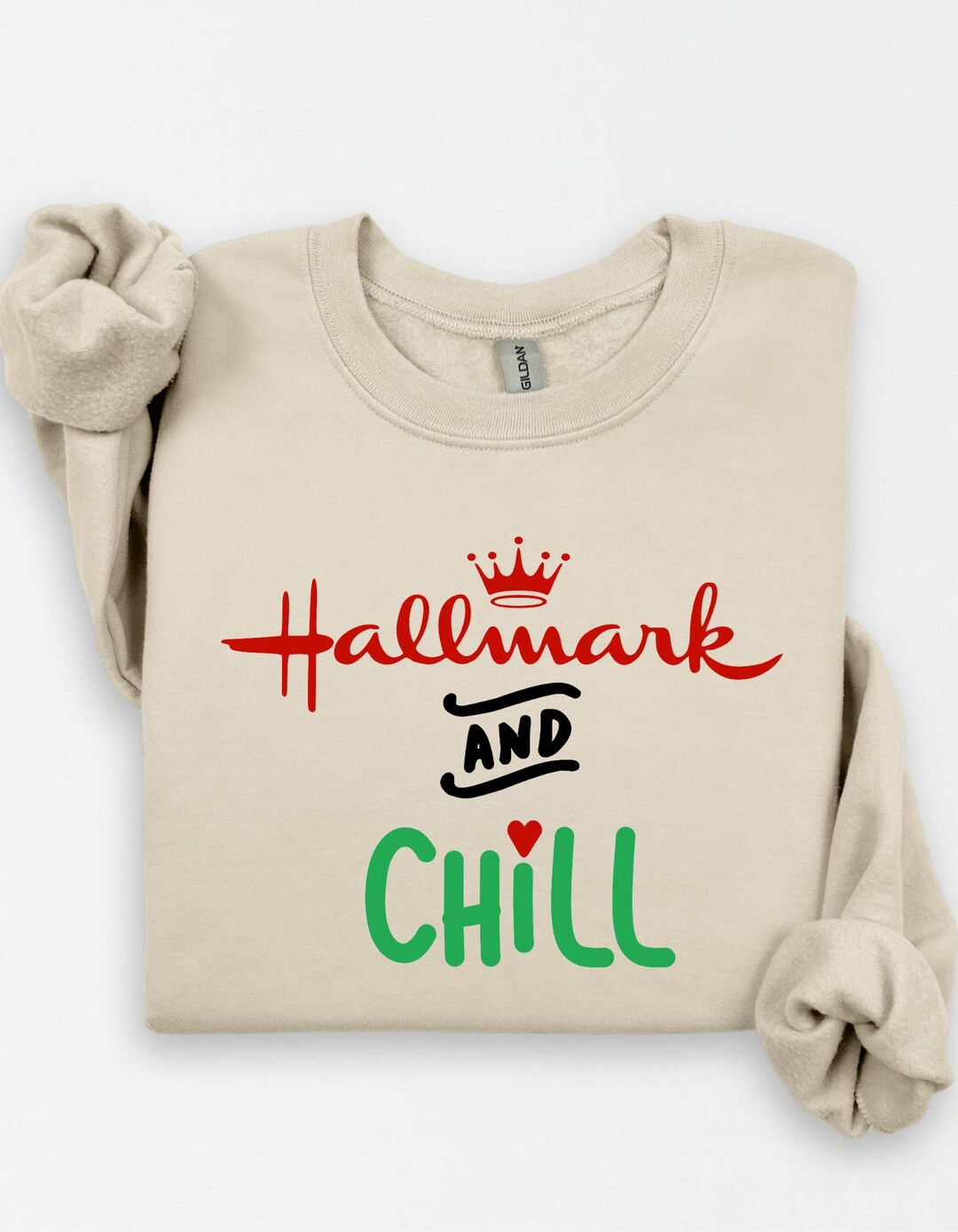 Hallmark Channel and Chill Crewneck Funny Christmas Sweatshirt, Merry ...