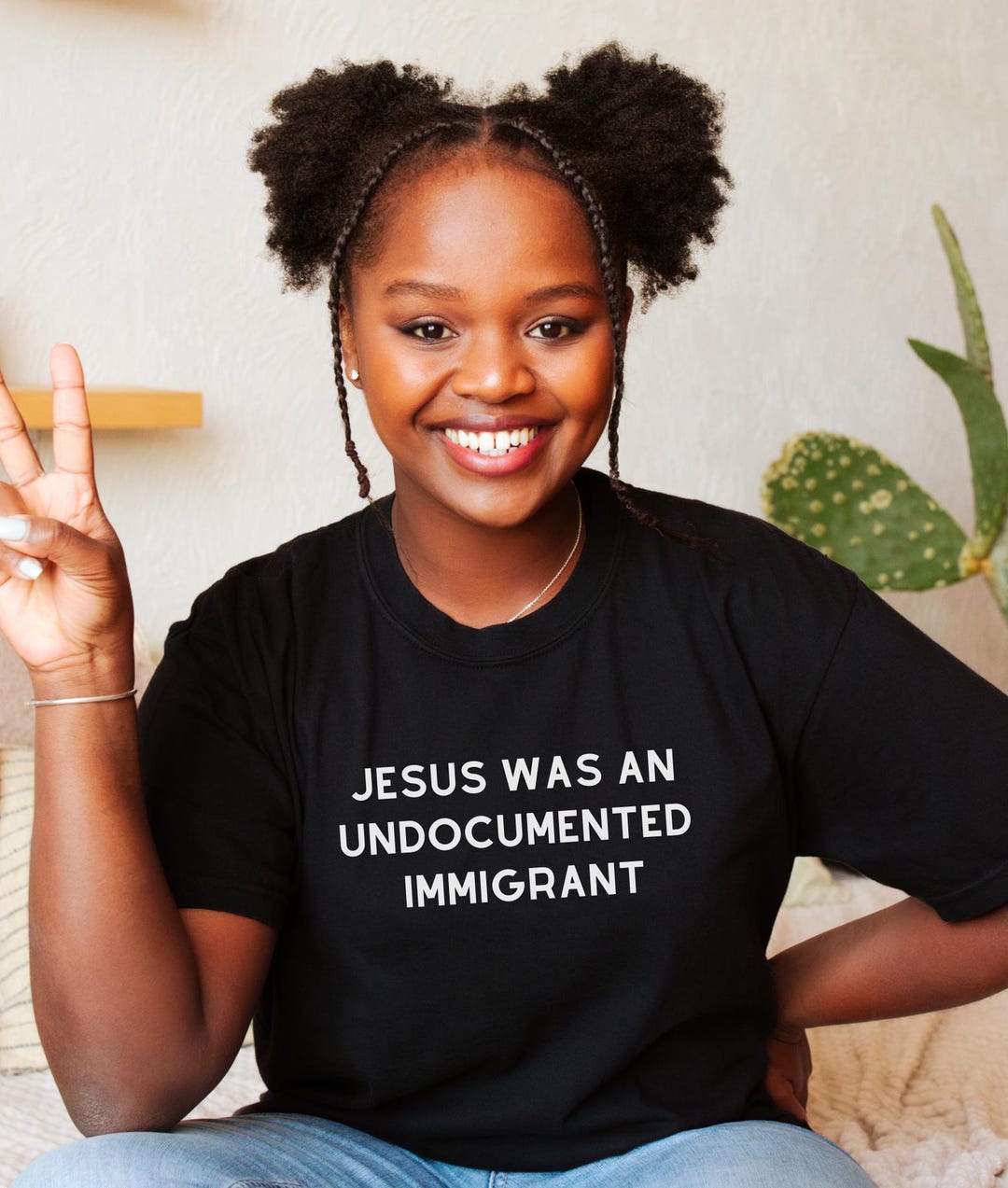 Jesus Was an Undocumented Immigrant Political T-shirt, Liberal Democrat ...