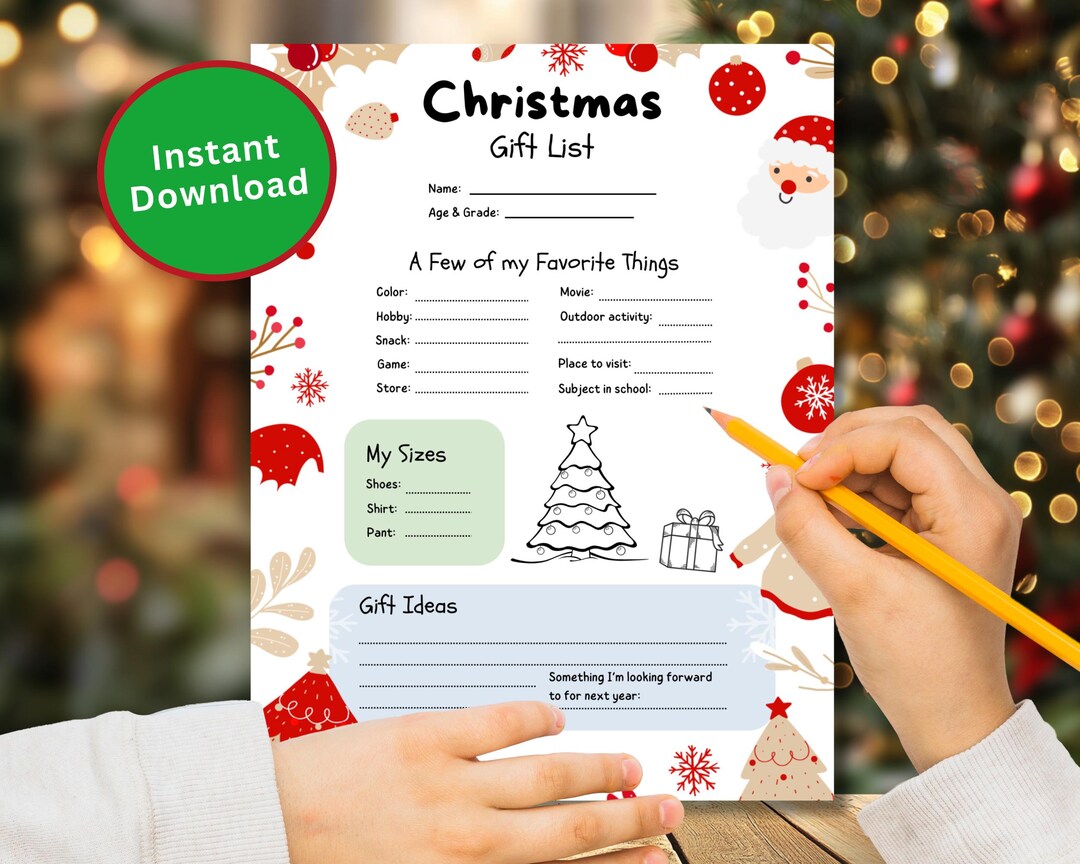 Kids Christmas List, Kids Wish List, Christmas Gift List, Christmas ...