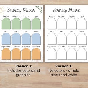 PDF Birthday Tracker, Birthday Calendar, Birthday List PDF, Birthday ...