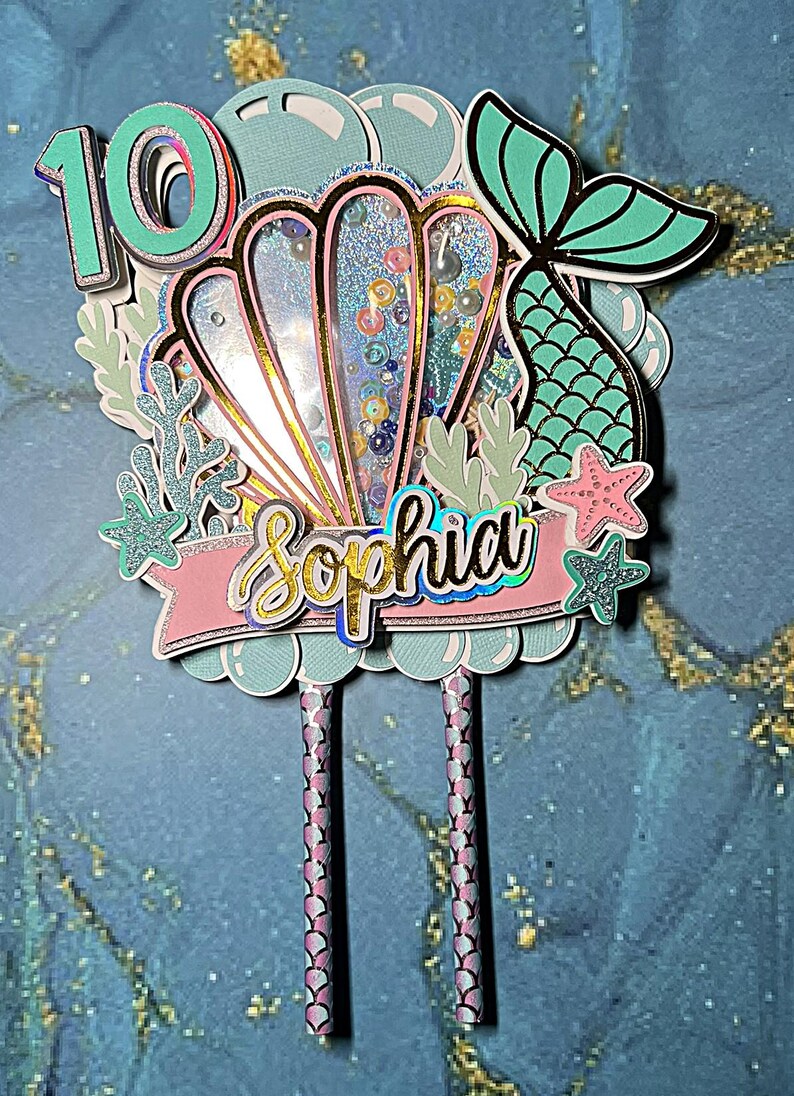 Mermaid Shaker Cake Topper| Under the Sea Birthday Decoration | Custom ...