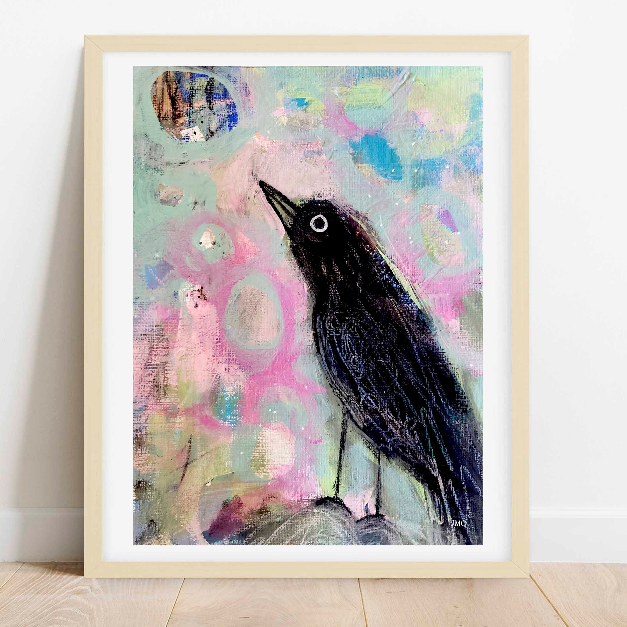 Folk Art From Original Painting Crow Folk Art Bird Art Jodi Queenan ...
