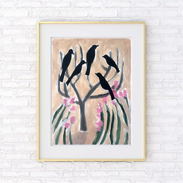 Crow in Tree - Etsy