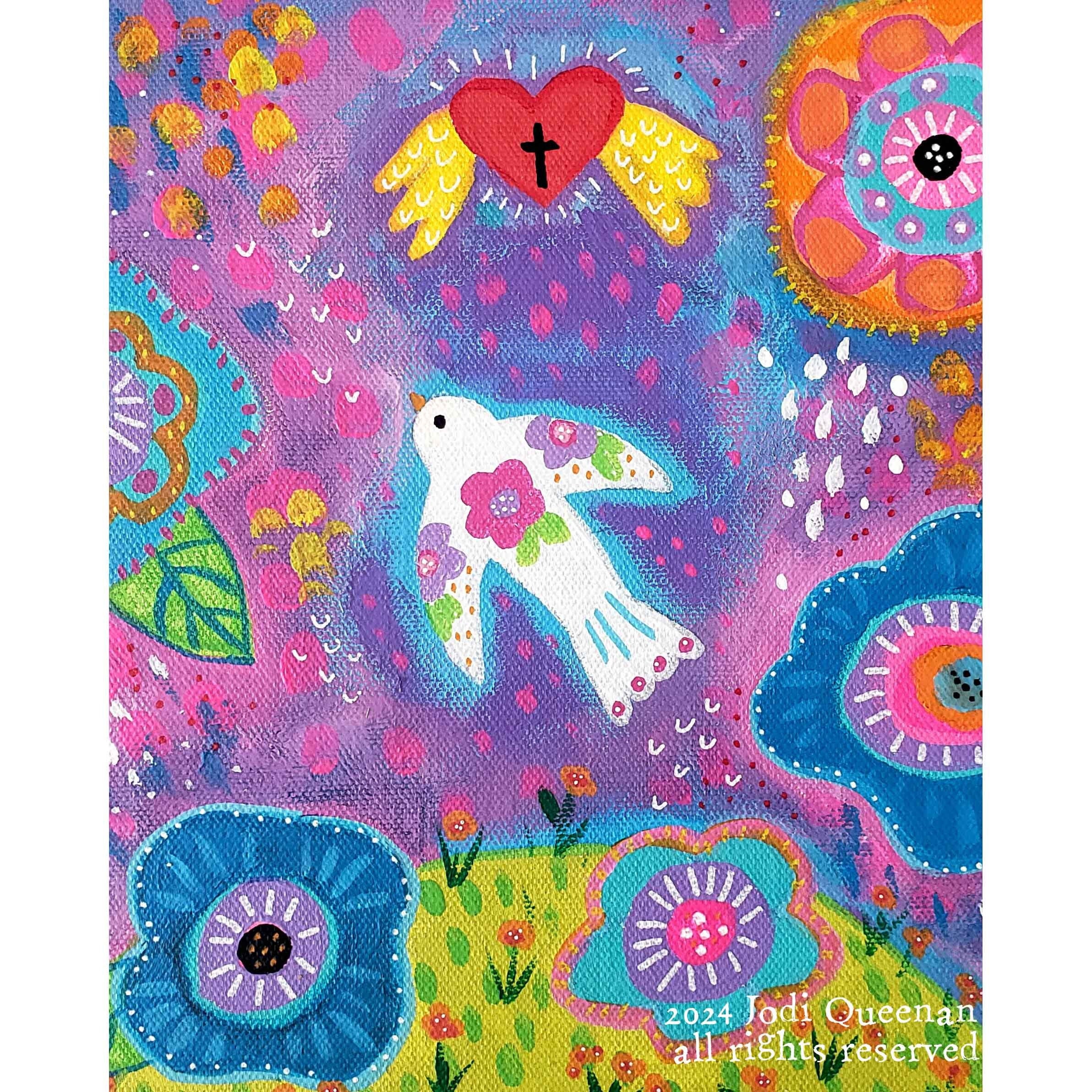 Folk Art From Christian Catholic Original Greeting Card Blank Bird Folk ...