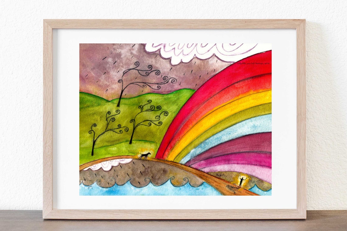 RAINBOW BRIDGE Pet Portrait Memorial Giclee Print From Original ...