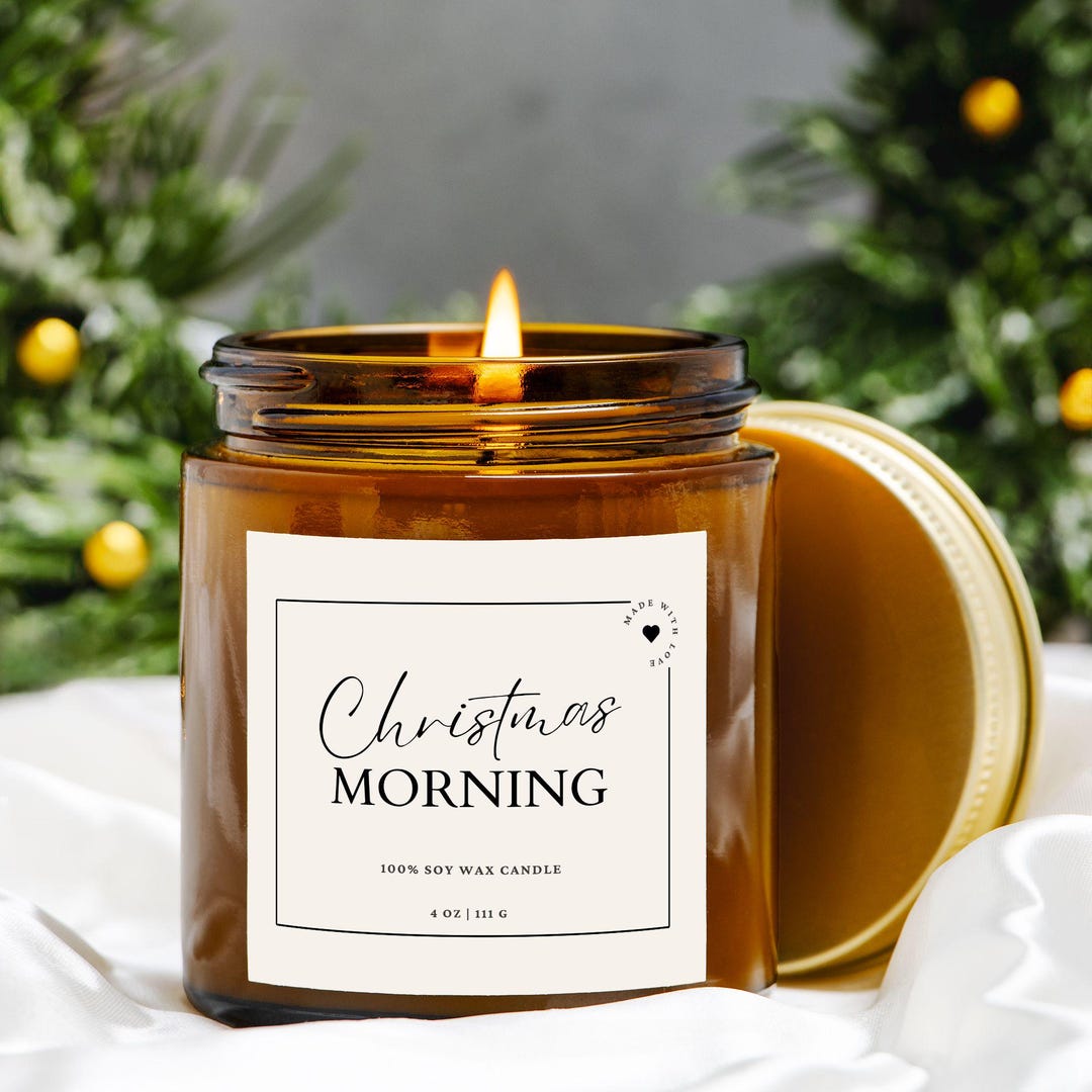 Christmas Morning Candle 4oz Amber Jar Holiday Scented Candle Festive ...