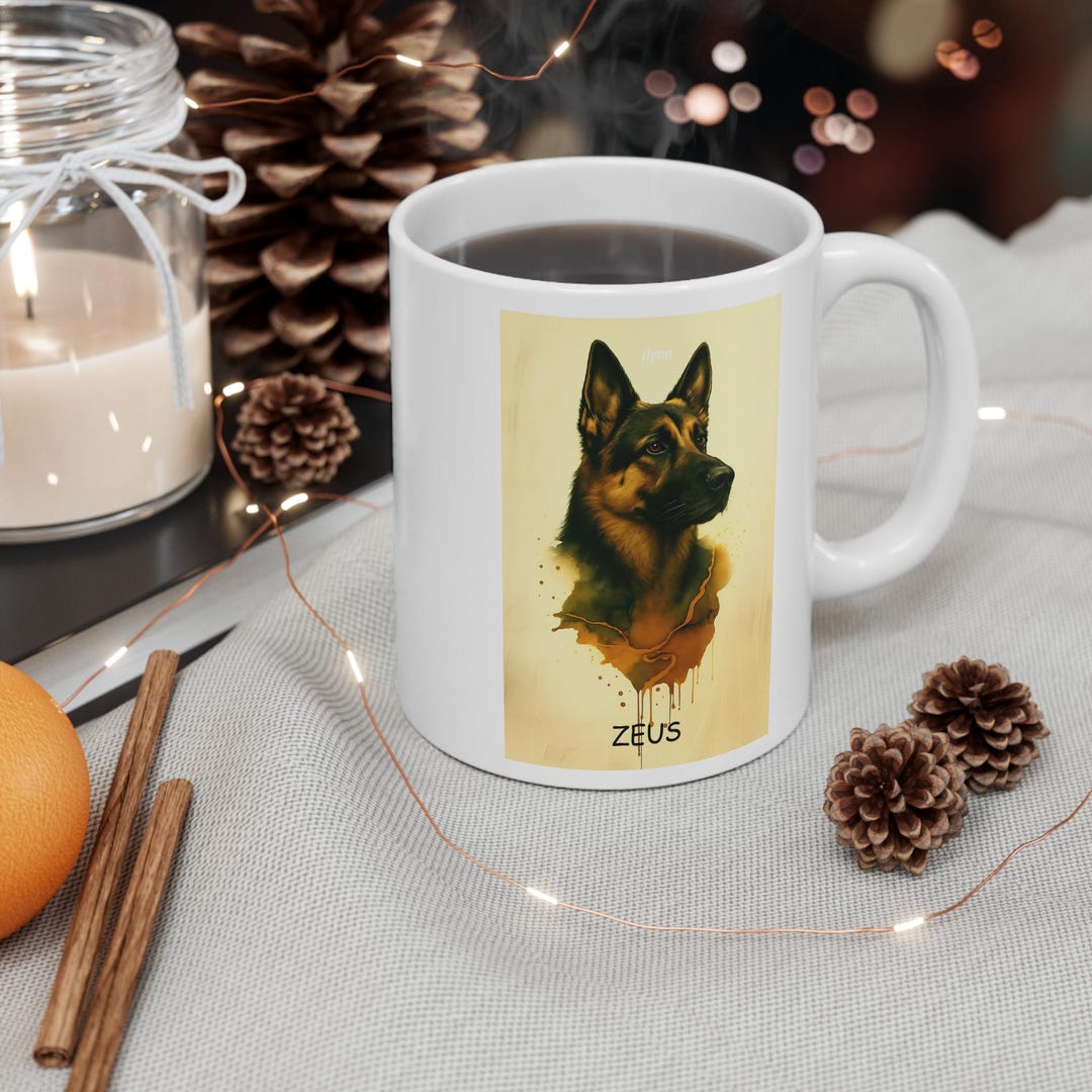 Custom Dog Mug: Zeus Artwork, Unique Pet Lover Gift - Etsy