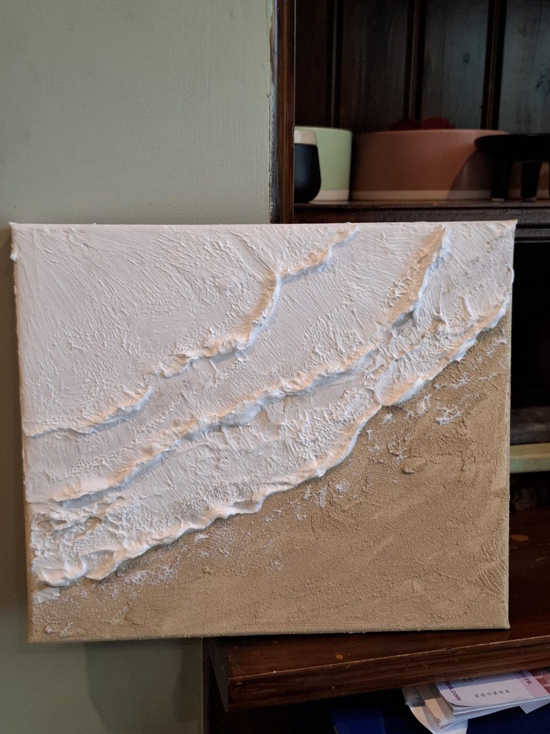 Textured Ocean Wave Painting: 3D Impasto Abstract Art - Etsy