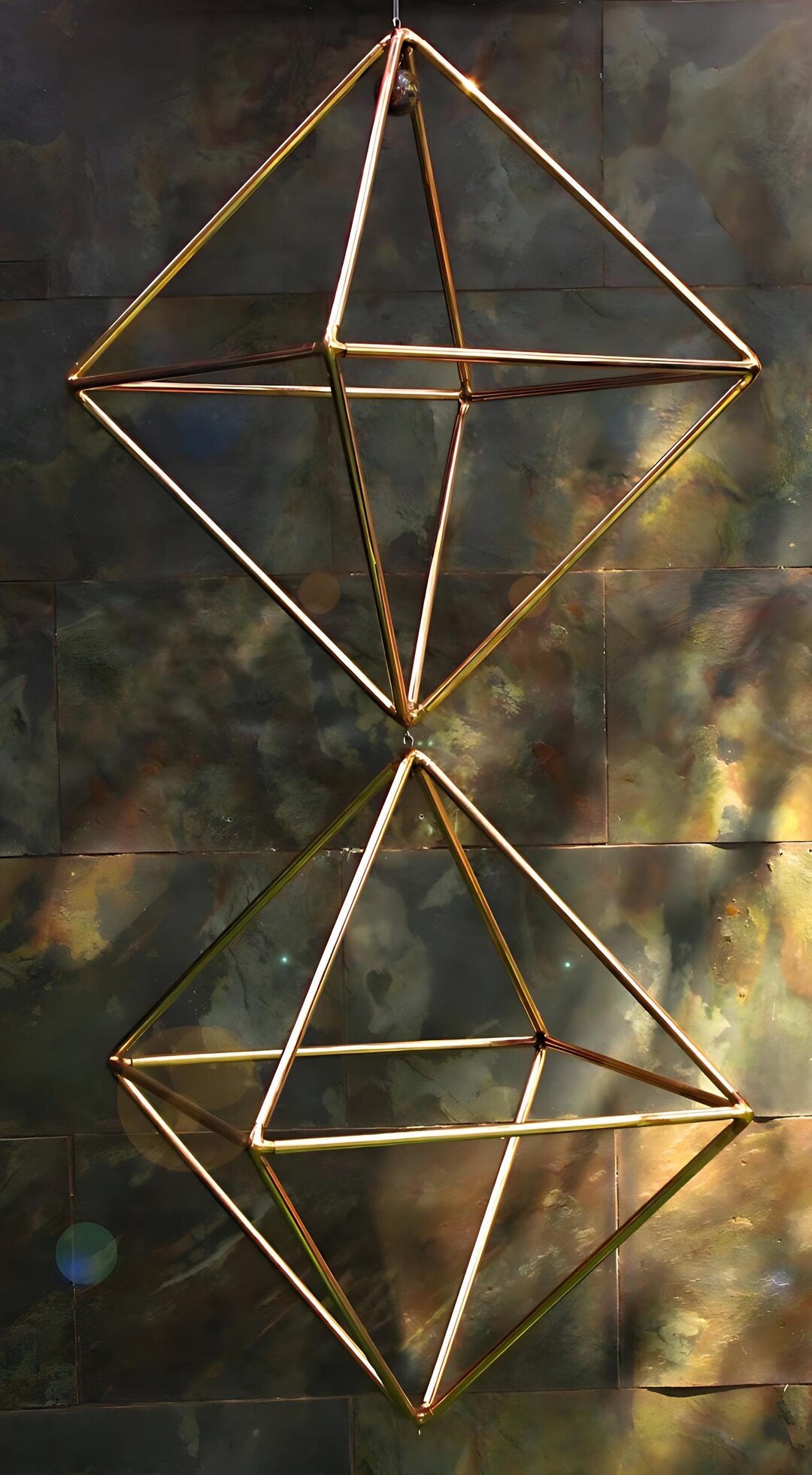 Deluxe Copper Upside Down Pyramid 12 Inch Set of 2 Dream Giza Hanging ...