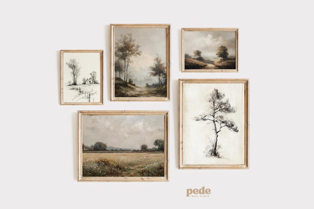 Muted Nature Gallery Wall Art Set: Neutral Tone Prints (digital ...