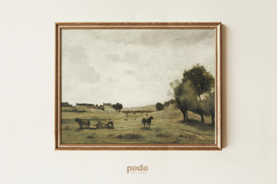 Vintage Countryside Landscape Printable Wall Art | Antique Pastoral ...