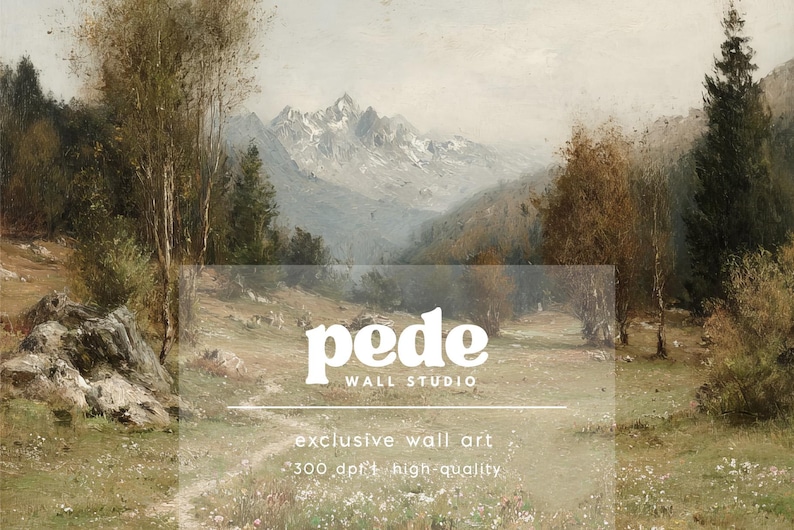 Alpine Forest Trail Print: Vintage Landscape Painting (digital Download ...
