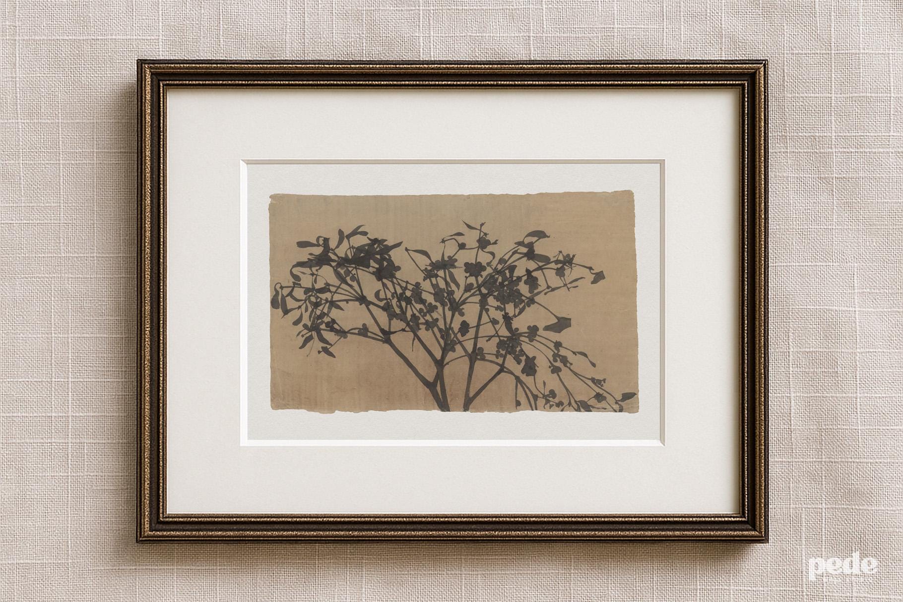 Vintage Black Ink Botanical Drawing Print: Botanical Silhouette Art ...