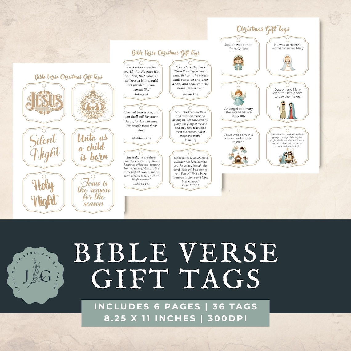 Bible Verse Tag | Scripture Cards Printable | Scripture Christmas Gift ...