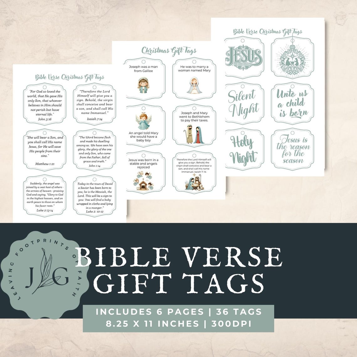Bible Verse Tag | Scripture Cards Printable | Scripture Christmas Gift ...
