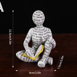 Reading Woman Figurine Pulp Bookshelf Decor Thinker Style Resin Statue ...