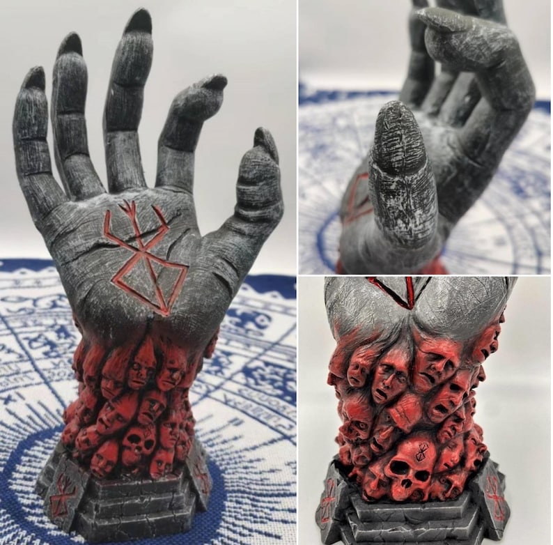 Berserk Mad God Hand Resin Sculpture - Grim Reaper Devil Decor - Etsy