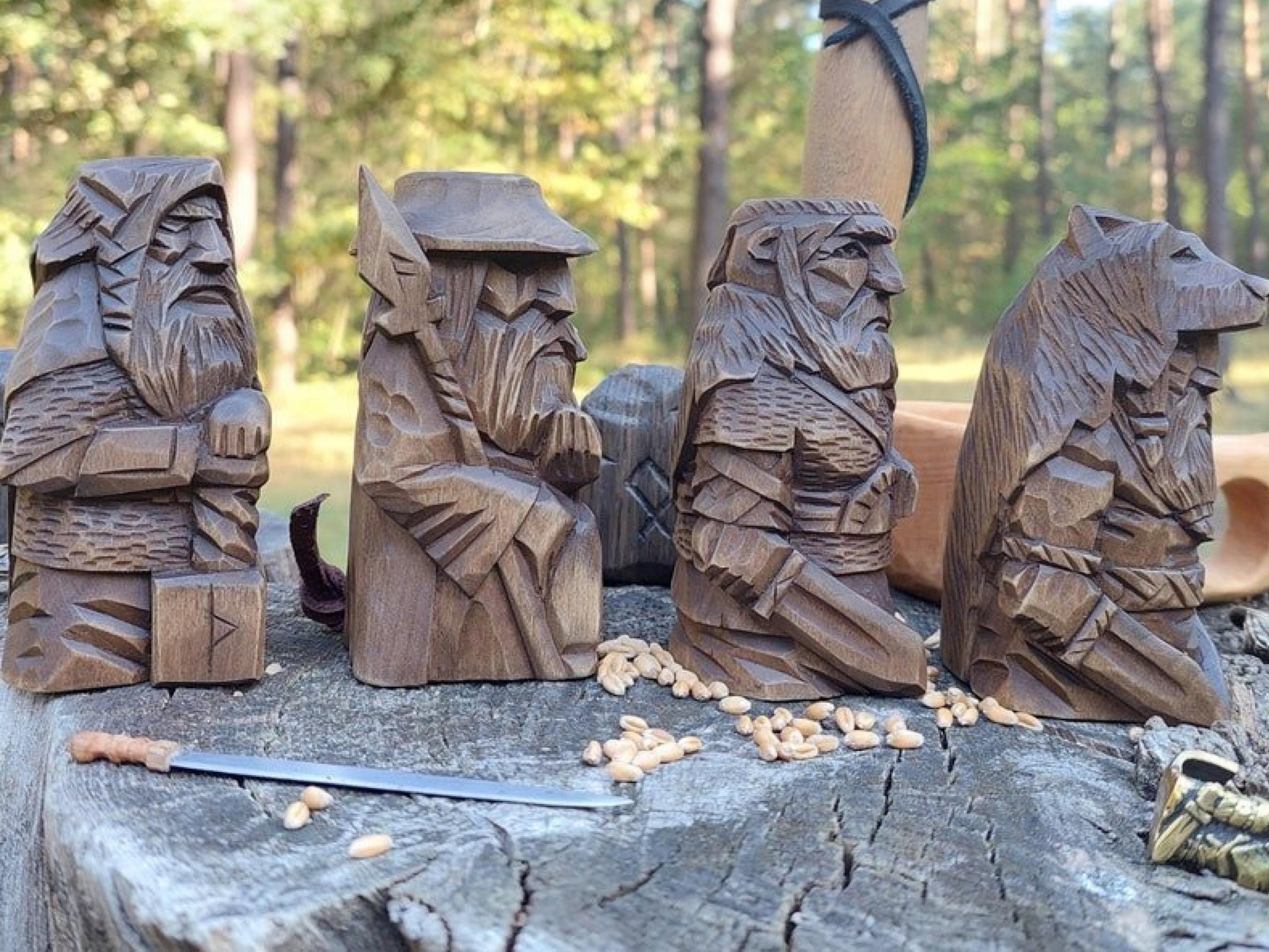 Norse Pagan Resin Viking Statue: Odin, Thor, Tyr, Ulfhednar Ornament - Etsy