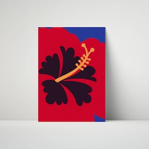 ABSTRACT AMAPOLA / Amapola Art Print, Puerto Rico Flower, Traditional ...