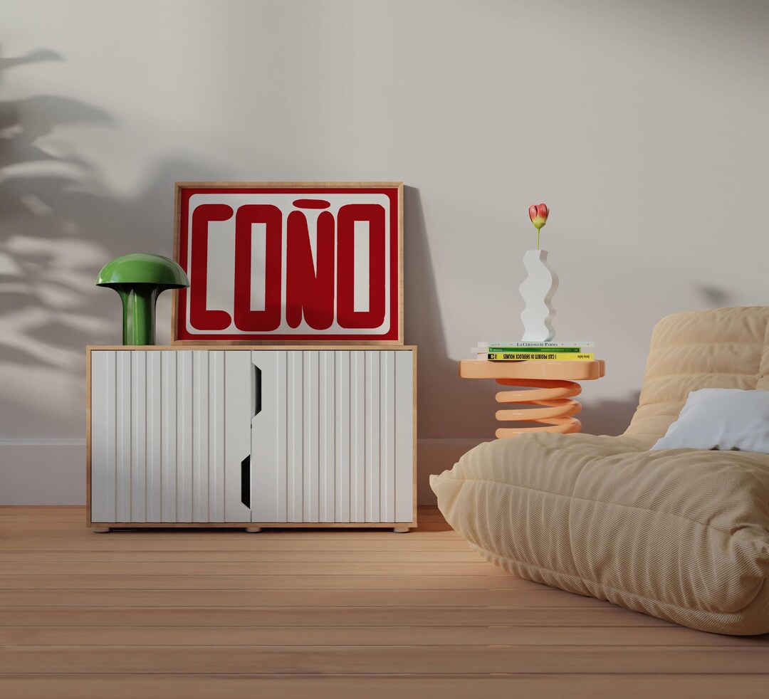 Bold Sayings Collection *COÑO* / Wall Print, Kitchen Poster, Bold Red ...