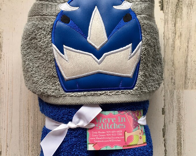 Blue Ranger Hooded Towel, Power Ranger Towel, Bath Towel, Beach Towel ...