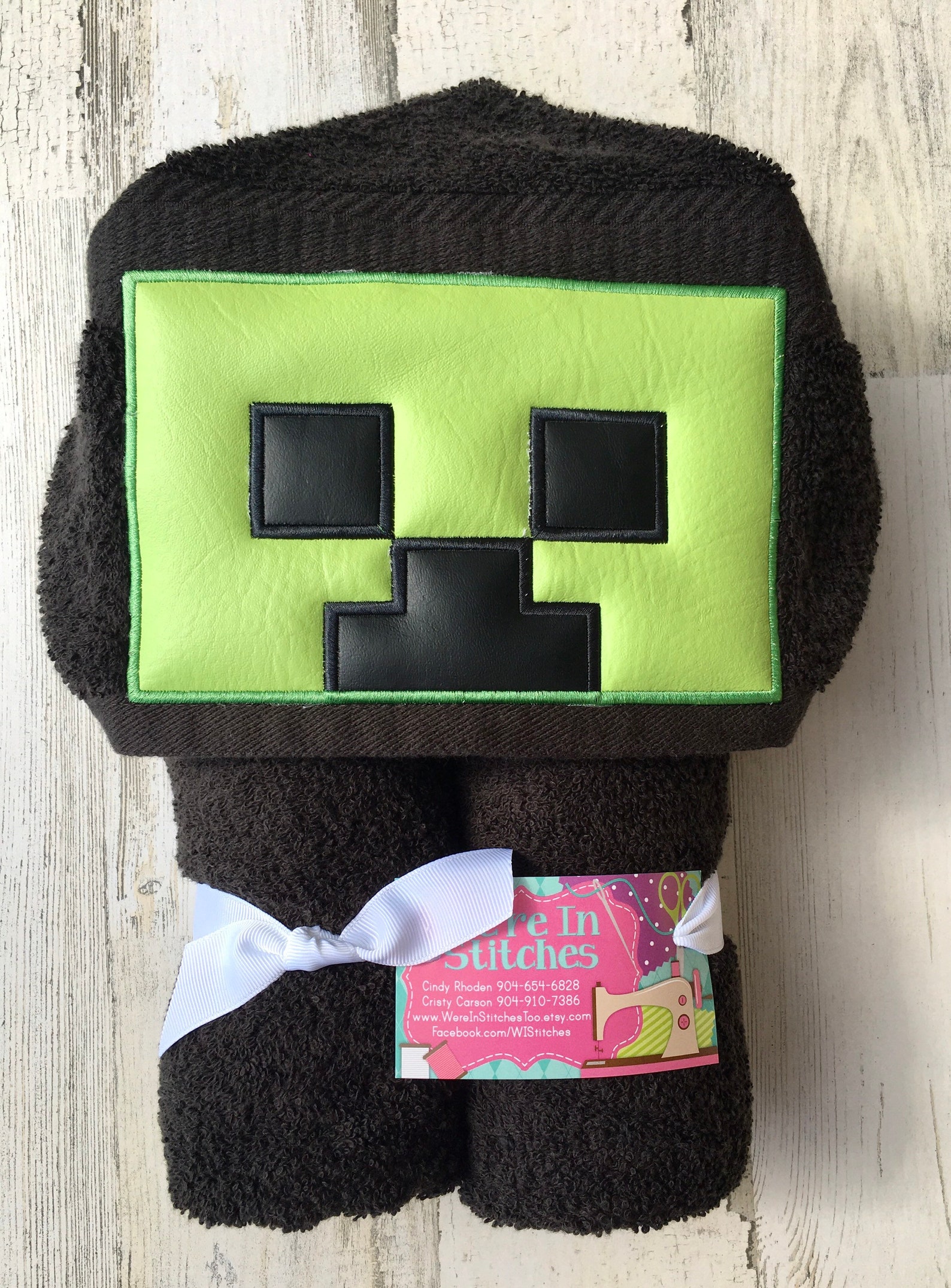 Creeper Hooded Towel, Minecraft Towel, Creeper Towel, Minecraft Hooded ...