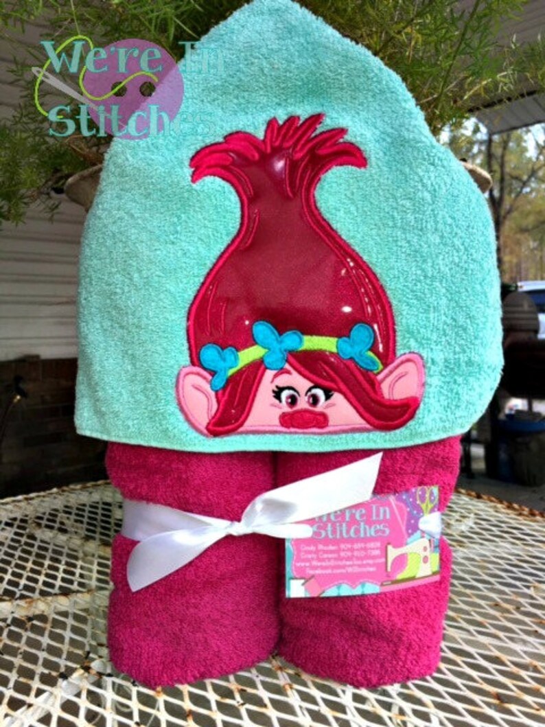 Poppy hooded towel Trolls hooded towel girl troll towel | Etsy