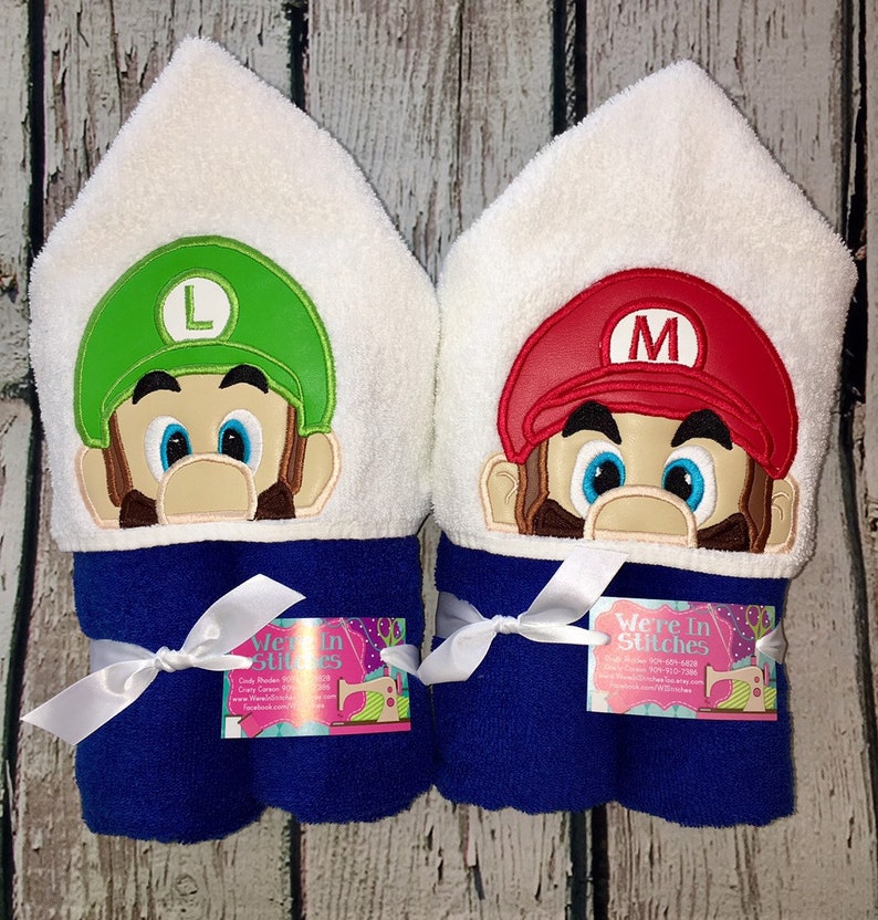 Mario hooded towel Mario towel Nintendo towel pool towel | Etsy