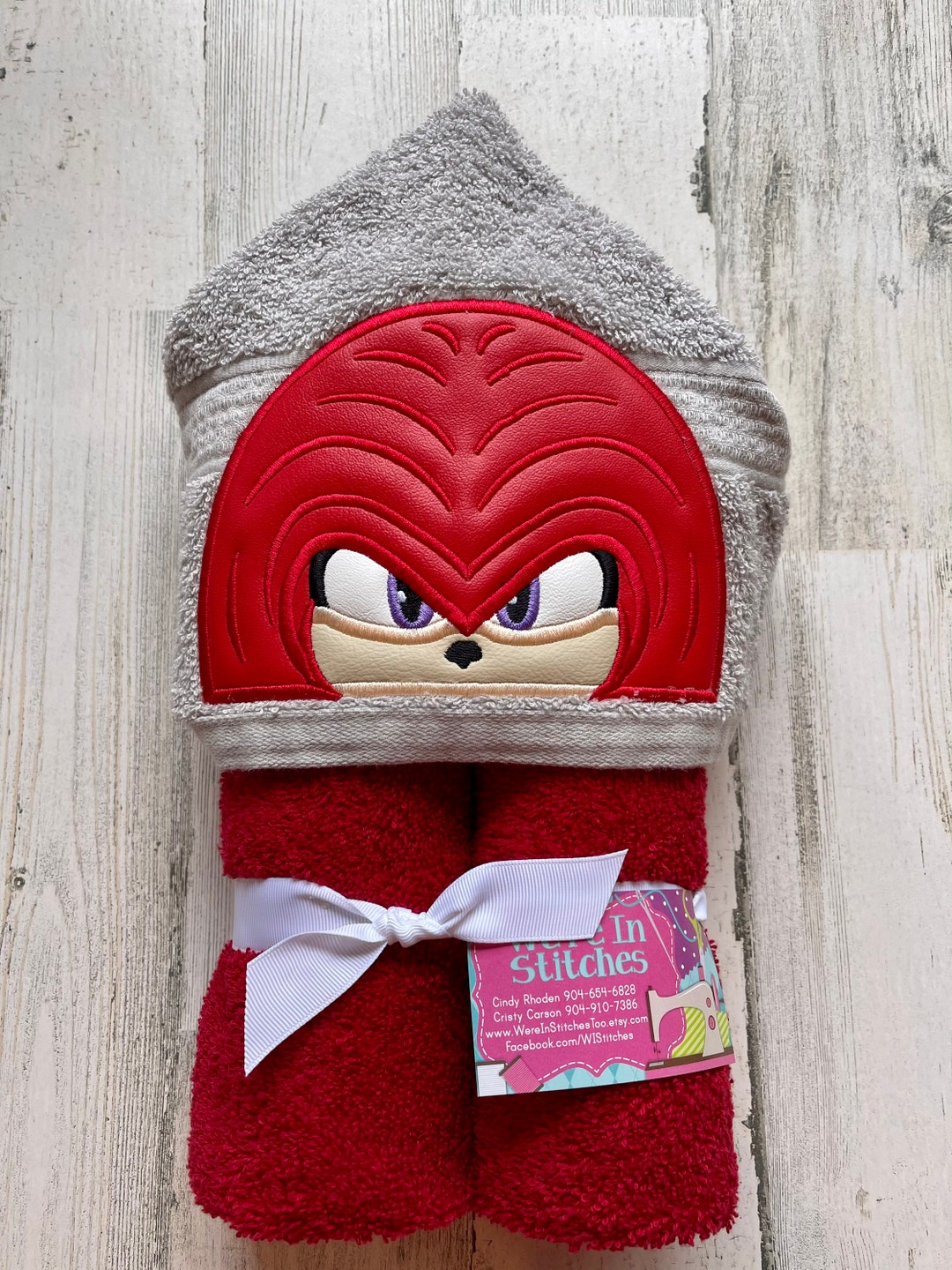 Knuckles Hooded Towel, Sonic Towel, Pool Towel, Bath Towel, Beach Towel ...