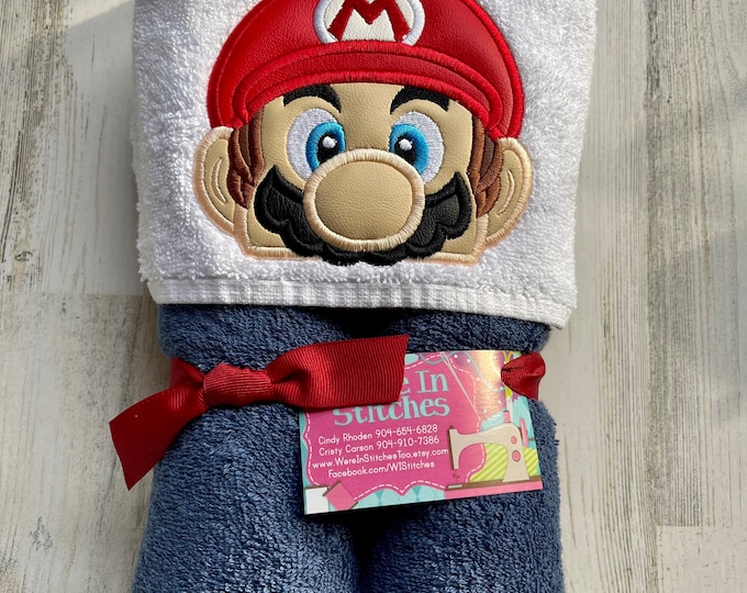 Mario Hooded Towel, Mario Towel, Nintendo Towel, Pool Towel, Beach ...