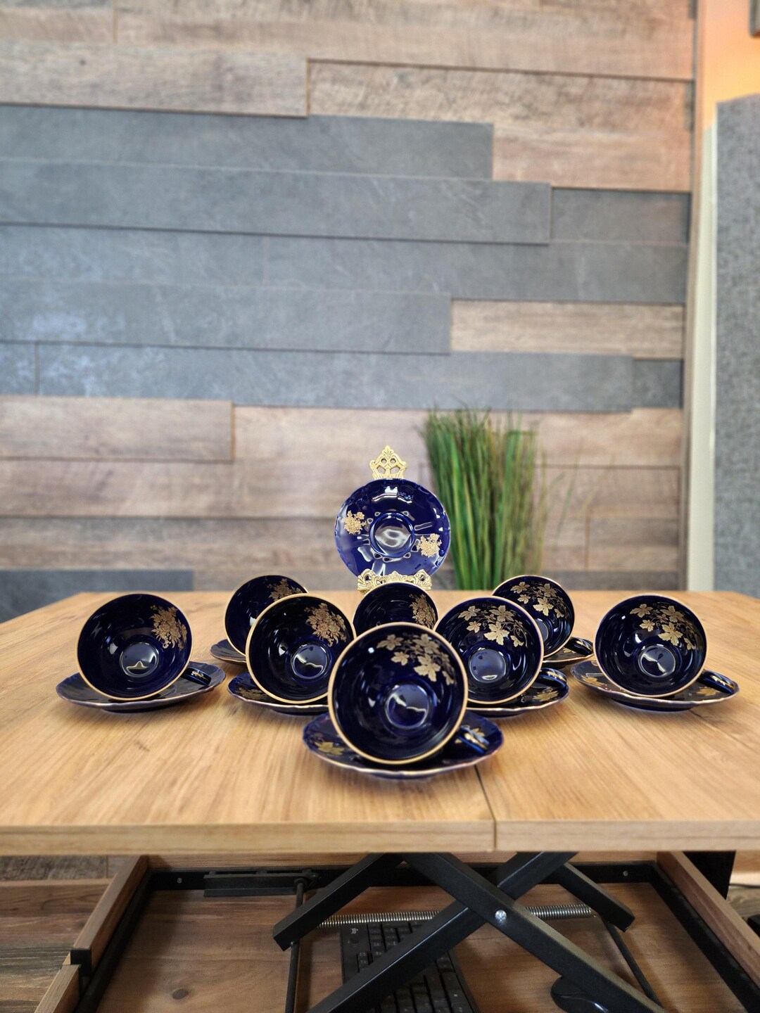Bavaria Echt Cobalt Tea Set for 6, Rare - Etsy