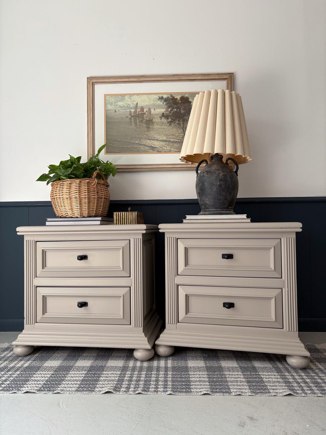 Neutral Pine Nightstands Painted and Refinished! - Etsy
