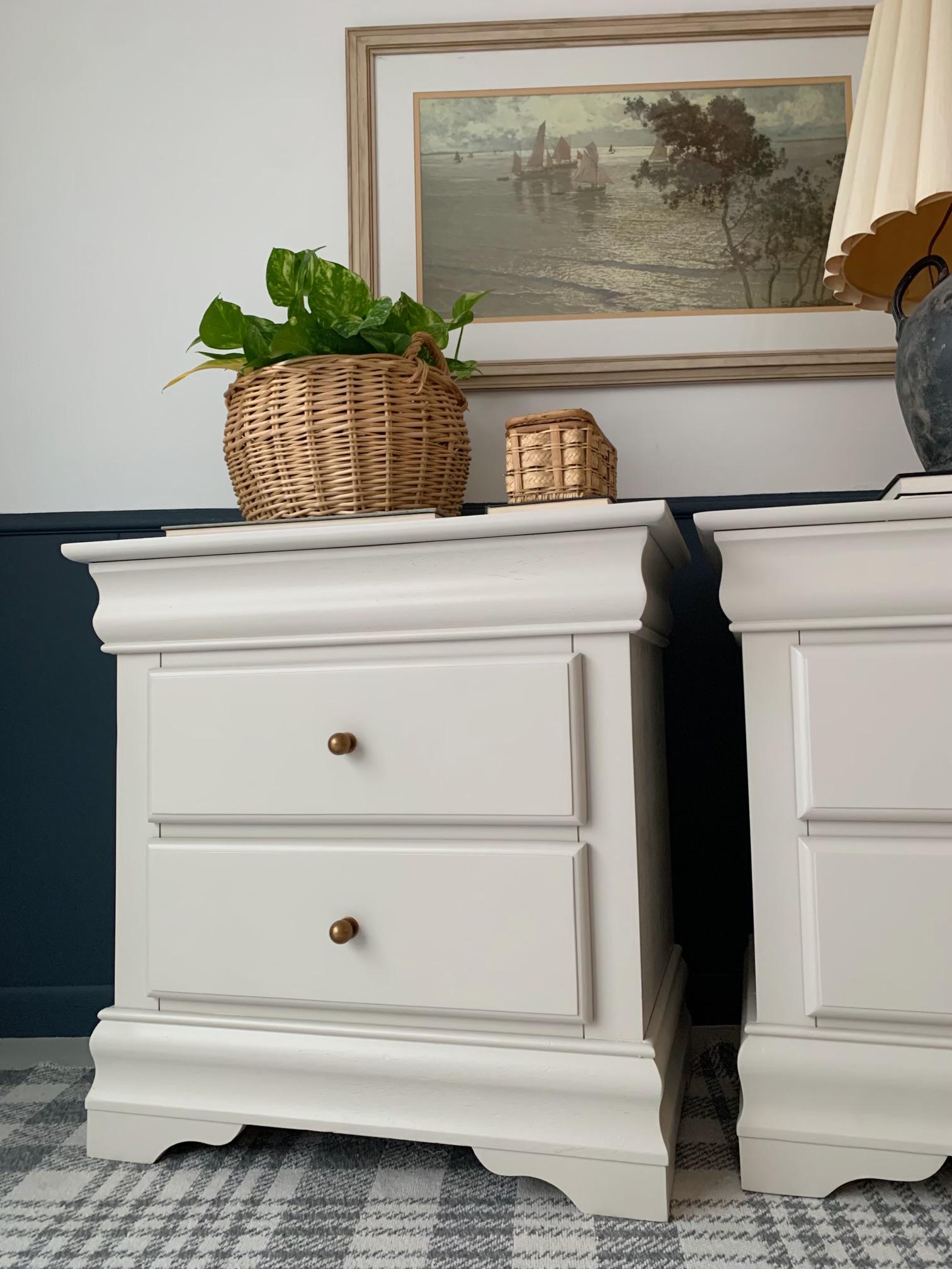 Cream White Nightstands Painted and Refinished - Etsy