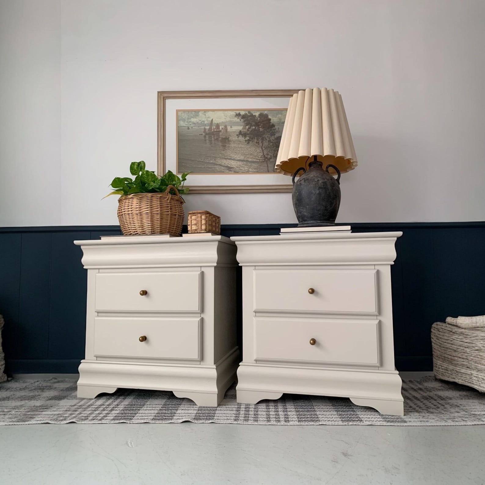 Cream White Nightstands Painted and Refinished - Etsy