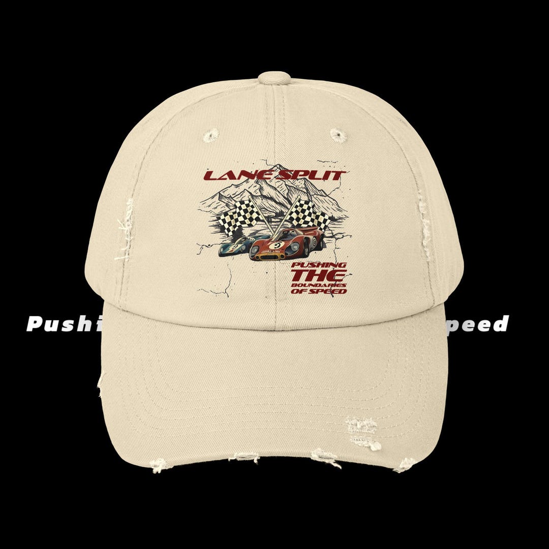 Distressed Cap, Vintage Racer Hat, Retro Dad Cap, Weathered Baseball ...