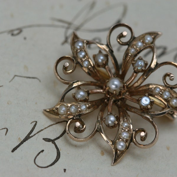 Antique Gold Brooch - Etsy