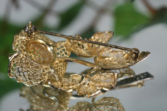 Sterling Flower Brooch - Vintage - Germany - Gem