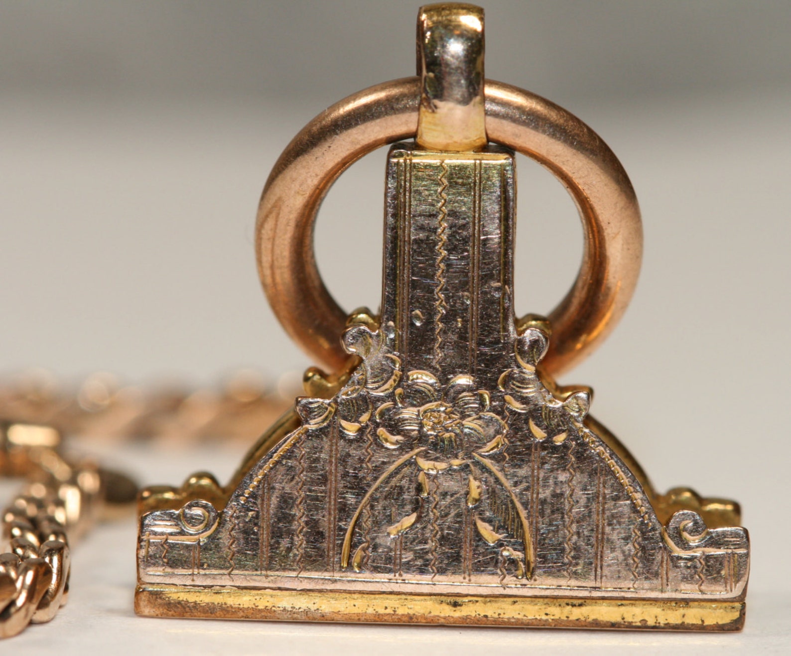 Antique 10k Gold Filled or Rolled Gold Watch Chain With Fob - Etsy