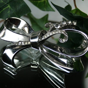 Brooch- Vintage Sterling and Glass Stone Bow Brooch - Etsy