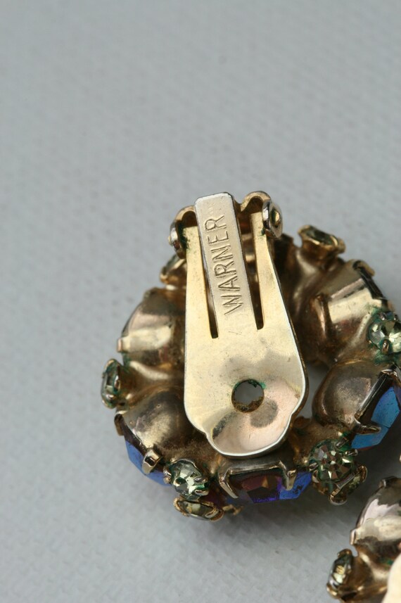 Vintage Gold Tone Metal and Golden AB Rhinestone Clip… - Gem