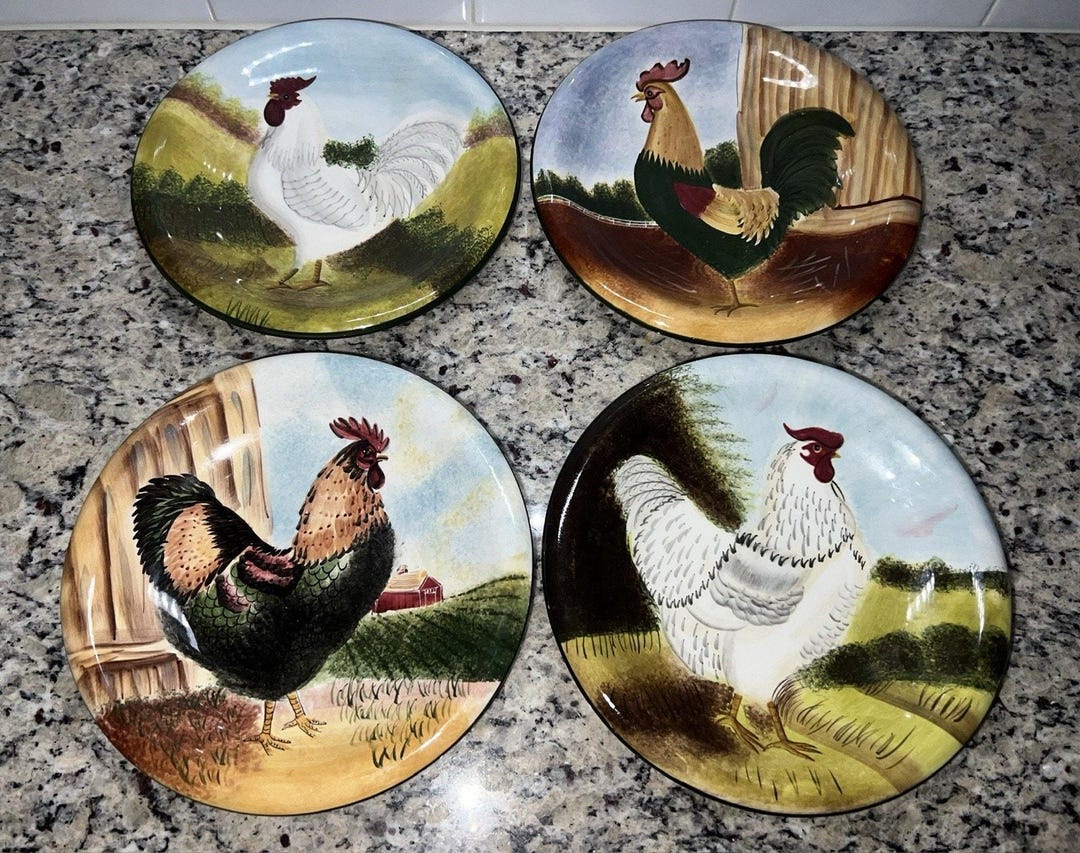 Sakura Oneida David Carter Brown “on the Farm” Set of 4 Plates and 4 ...