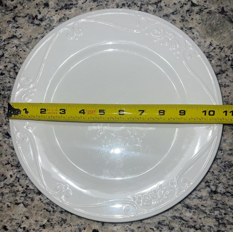 Vintage Princess House Veranda White on White Embossed Dinner Plates ...