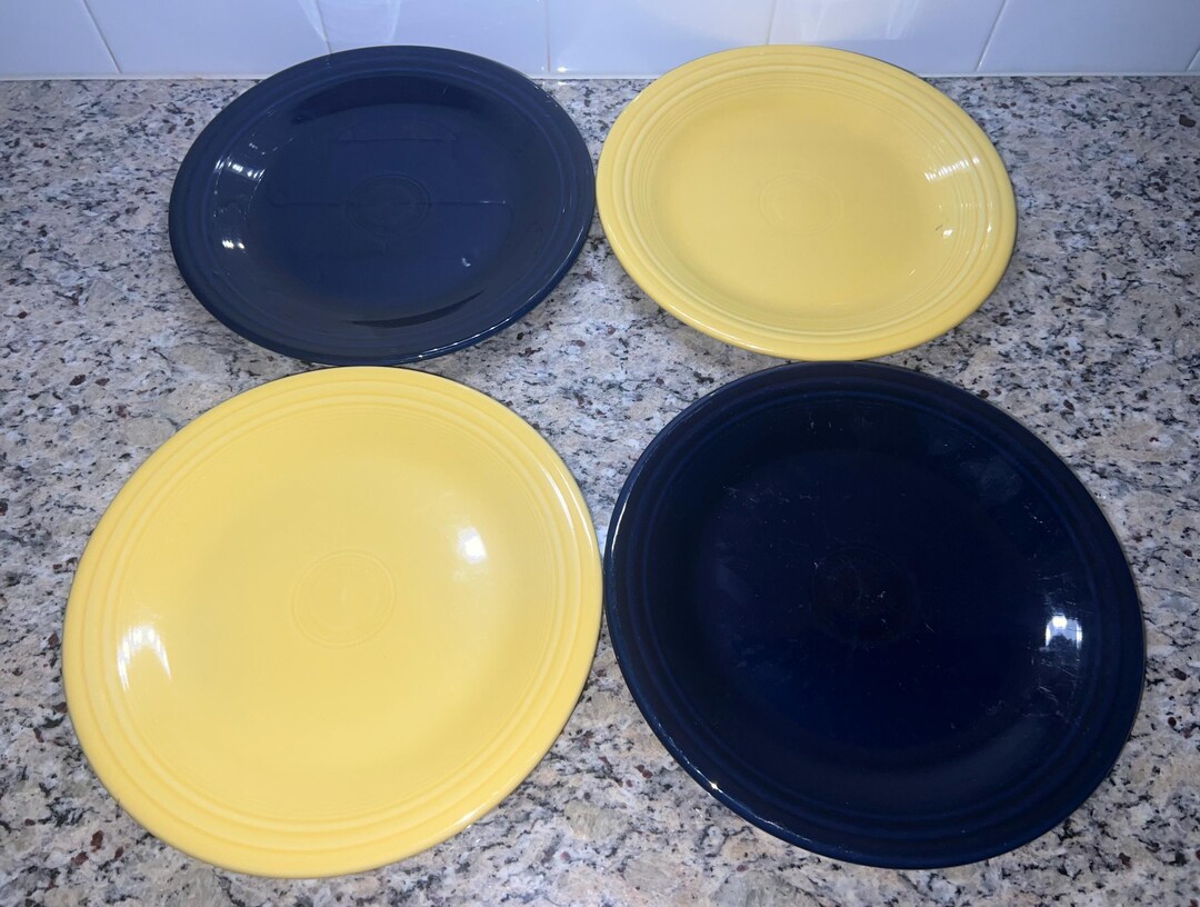 Fiesta Dinnerware 10.5” Dinner Plates Homer Laughlin - Set of 4 Blue ...